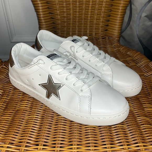 Vintage Havana | Shoes | Vintage Havana Carla Fashion Sneakers White Silver Foil | Poshmark